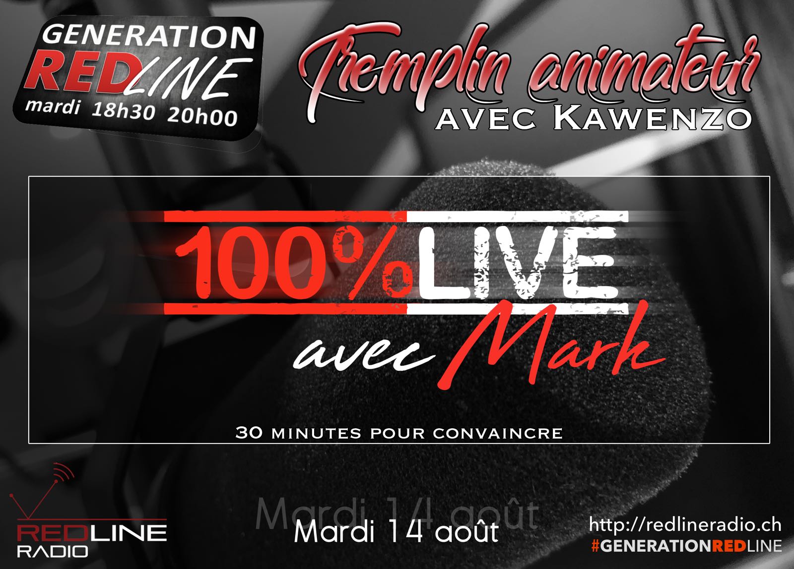 RedLine Radio présente le Tremplin animateur mardi 14 août - RedLine Radio